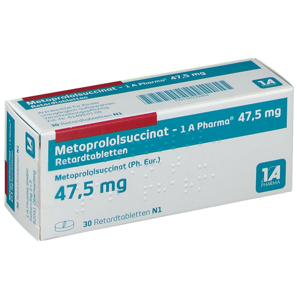 Metoprololsuccinat - 1 A Pharma® 47,5 mg 30 St - shop-apotheke.com
