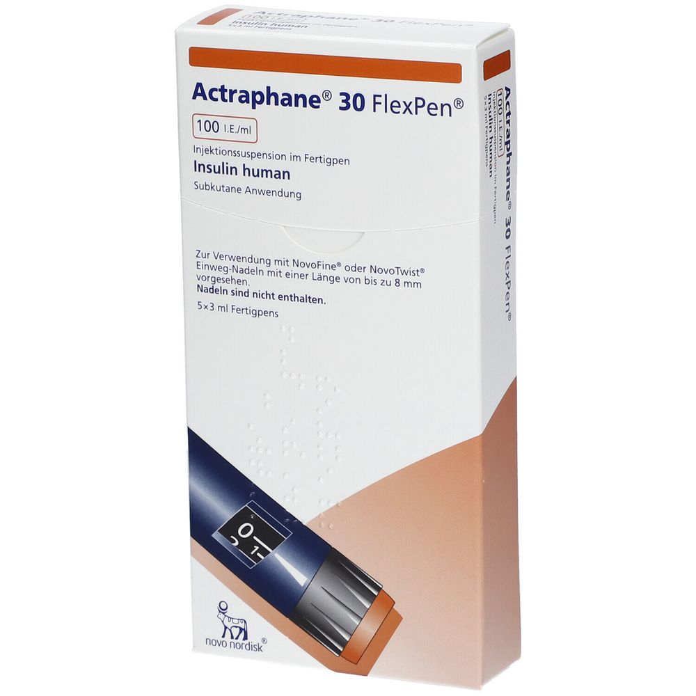 Actraphane® 30 FlexPen® 100 I.E./ml 5x3 ml - shop-apotheke.com