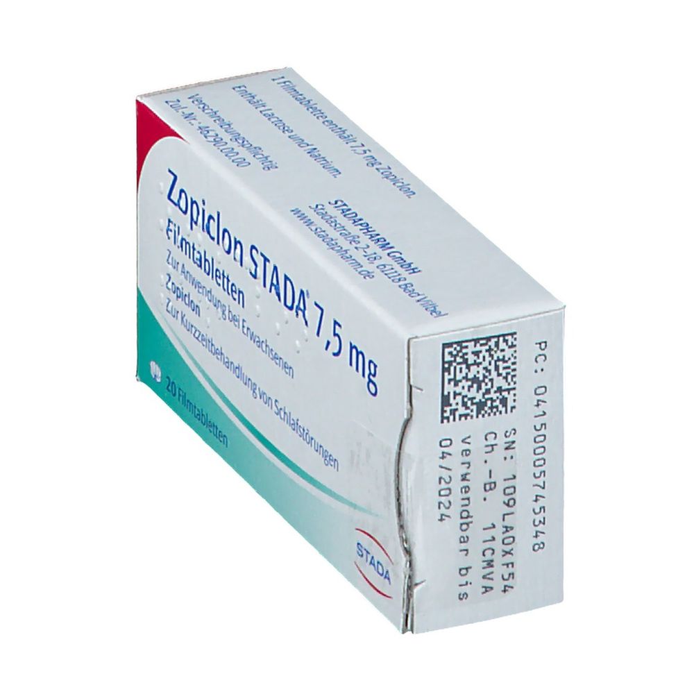 Zopiclon STADA® 7,5 mg 20 St - shop-apotheke.com