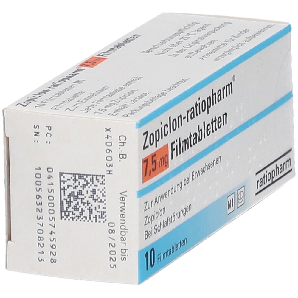 Zopiclon-ratiopharm® 7,5 mg 10 St - shop-apotheke.com