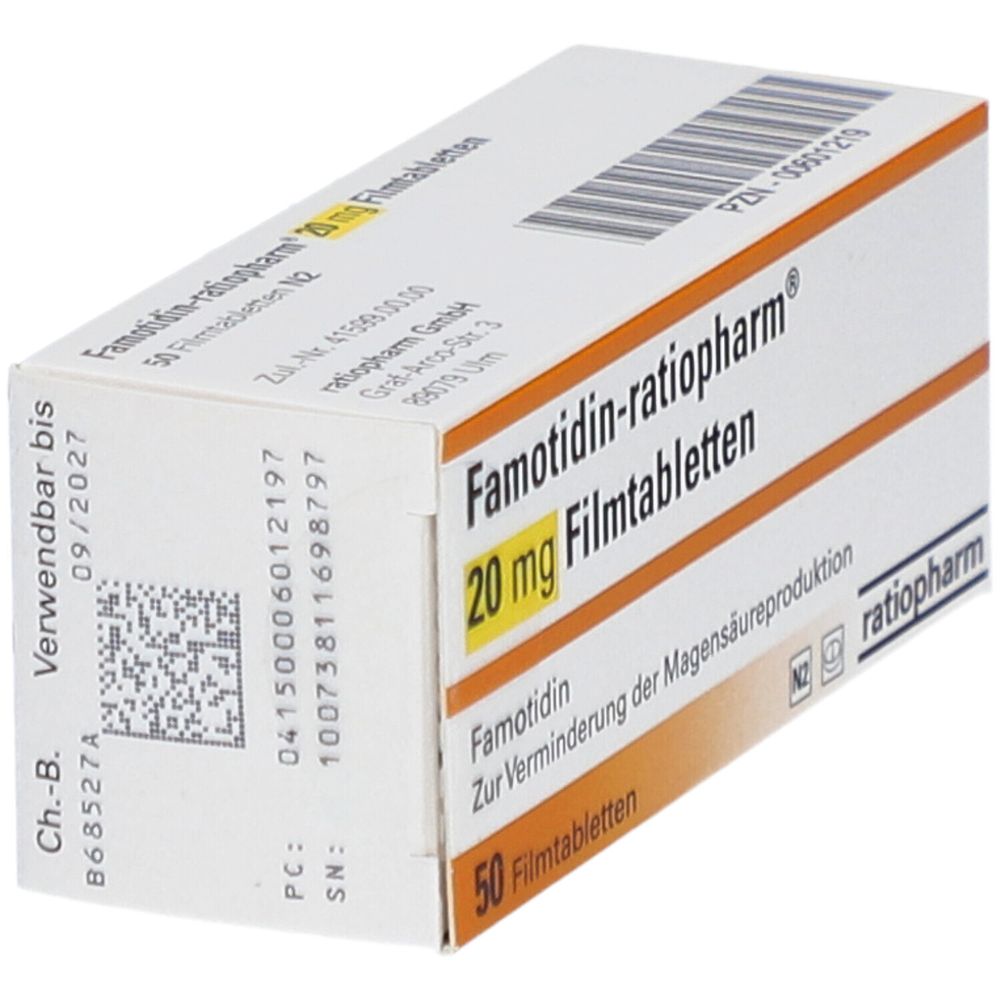 Famotidin-ratiopharm® 20 mg 50 St - shop-apotheke.com