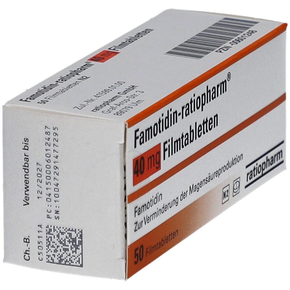 Famotidin-ratiopharm® 40 mg 50 St - shop-apotheke.com