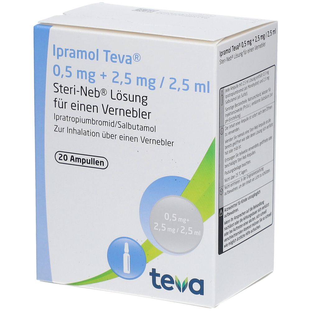 Ipramol Teva® 0,5 mg + 2,5 mg/2,5 ml 20 St - shop-apotheke.com