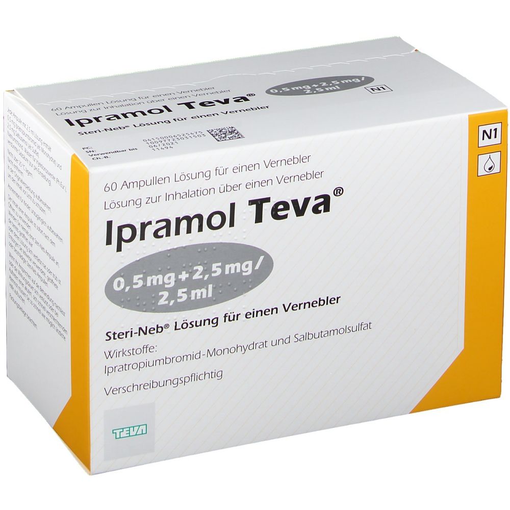 Ipramol Teva® 0,5 mg + 2,5 mg/2,5 ml 2x30 St - shop-apotheke.com