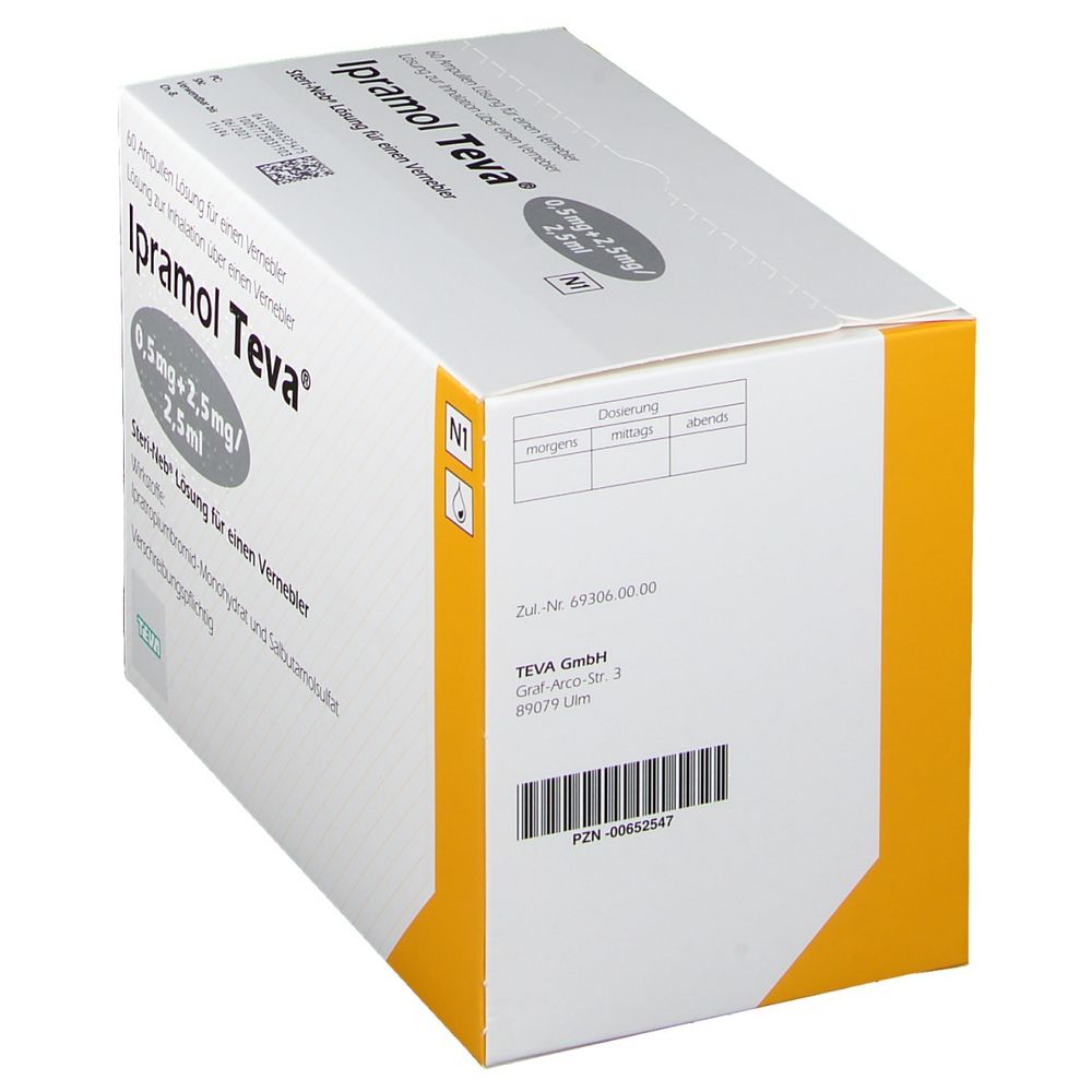 Ipramol Teva® 0,5 mg + 2,5 mg/2,5 ml 2x30 St - shop-apotheke.com