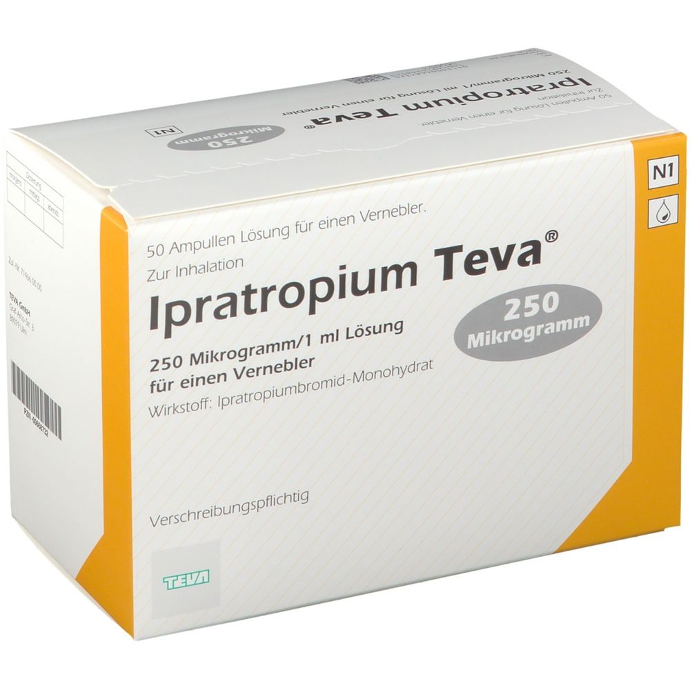 Ipratropium Teva® 250 µg/1 ml 50x1 ml - shop-apotheke.com