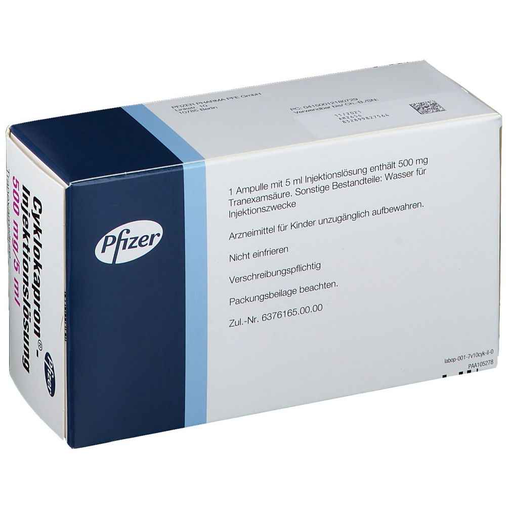 Cyklokapron®- Injektionslösung 500 mg/5 ml 10x5 ml - shop-apotheke.com