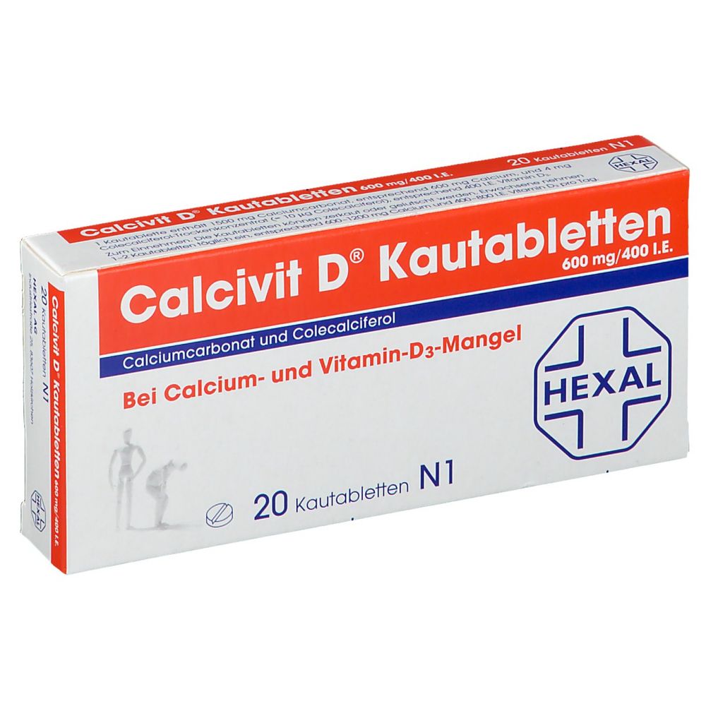 Calcivit D® Kautabletten, 600 mg/400 I.E. 20 St - shop-apotheke.com
