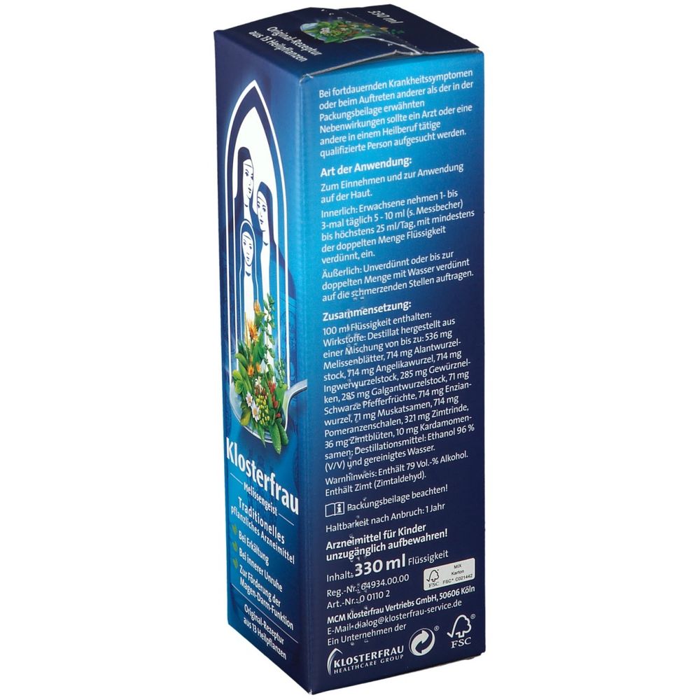 KLOSTERFRAU Melissengeist 330 ml - shop-apotheke.com