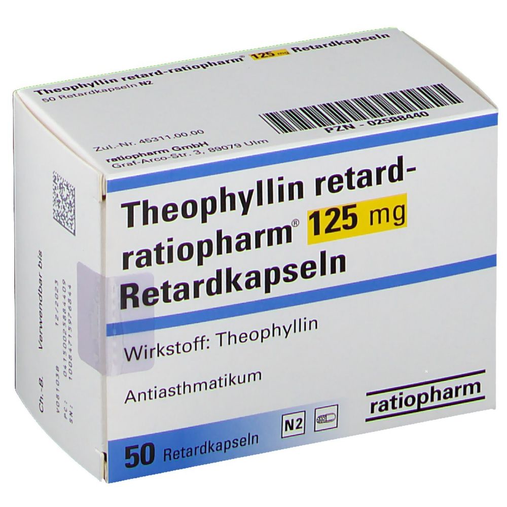 THEOPHYLLIN retard-ratiopharm 125 mg Retardkapseln 50 St - shop ...