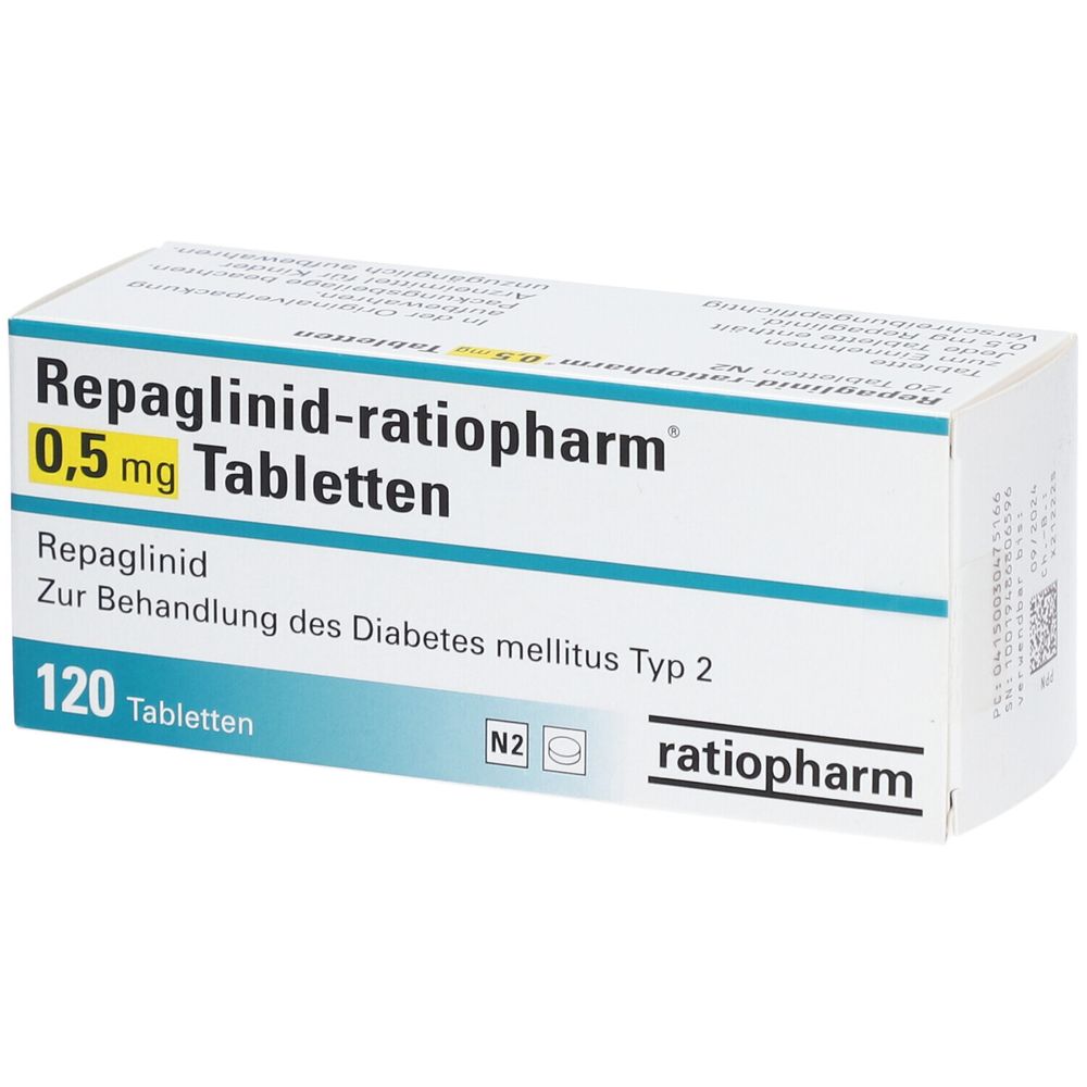 Repaglinid-ratiopharm® 0,5 mg 120 St - shop-apotheke.com