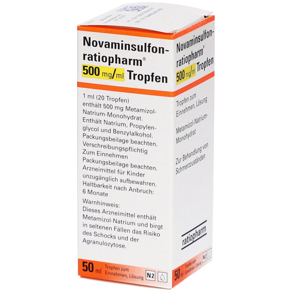 Novaminsulfon-ratiopharm® 500 mg/ml Tropfen 50 ml - shop-apotheke.com