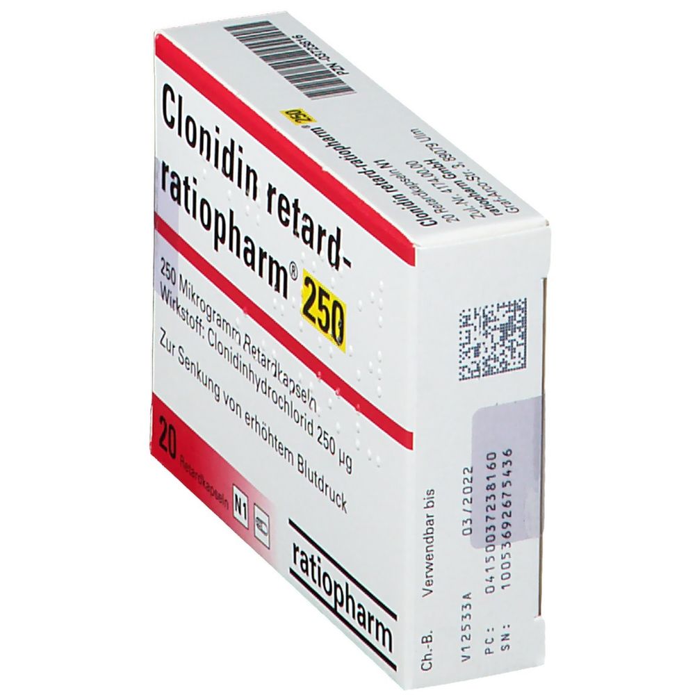 Clonidin retard-ratiopharm® 250 20 St - shop-apotheke.com