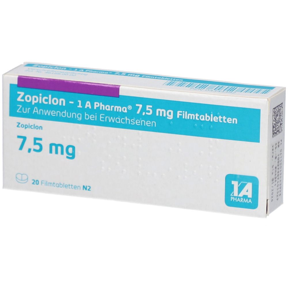 Zopiclon - 1 A Pharma® 7,5 mg 20 St - shop-apotheke.com