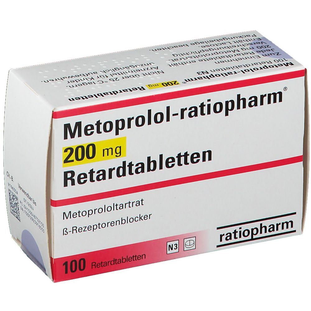 Metoprolol-ratiopharm® 200 mg 100 St - shop-apotheke.com