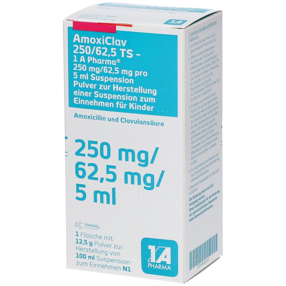 AmoxiClav 250/62,5 TS - 1 A Pharma® 100 ml - shop-apotheke.com
