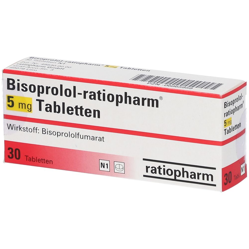 Bisoprolol-ratiopharm® 5 mg 30 St - shop-apotheke.com