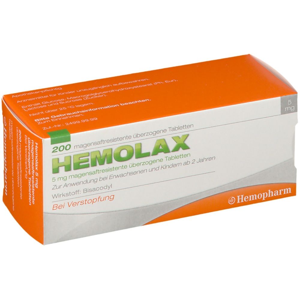Hemolax 5mg Dragees 200 St - shop-apotheke.com