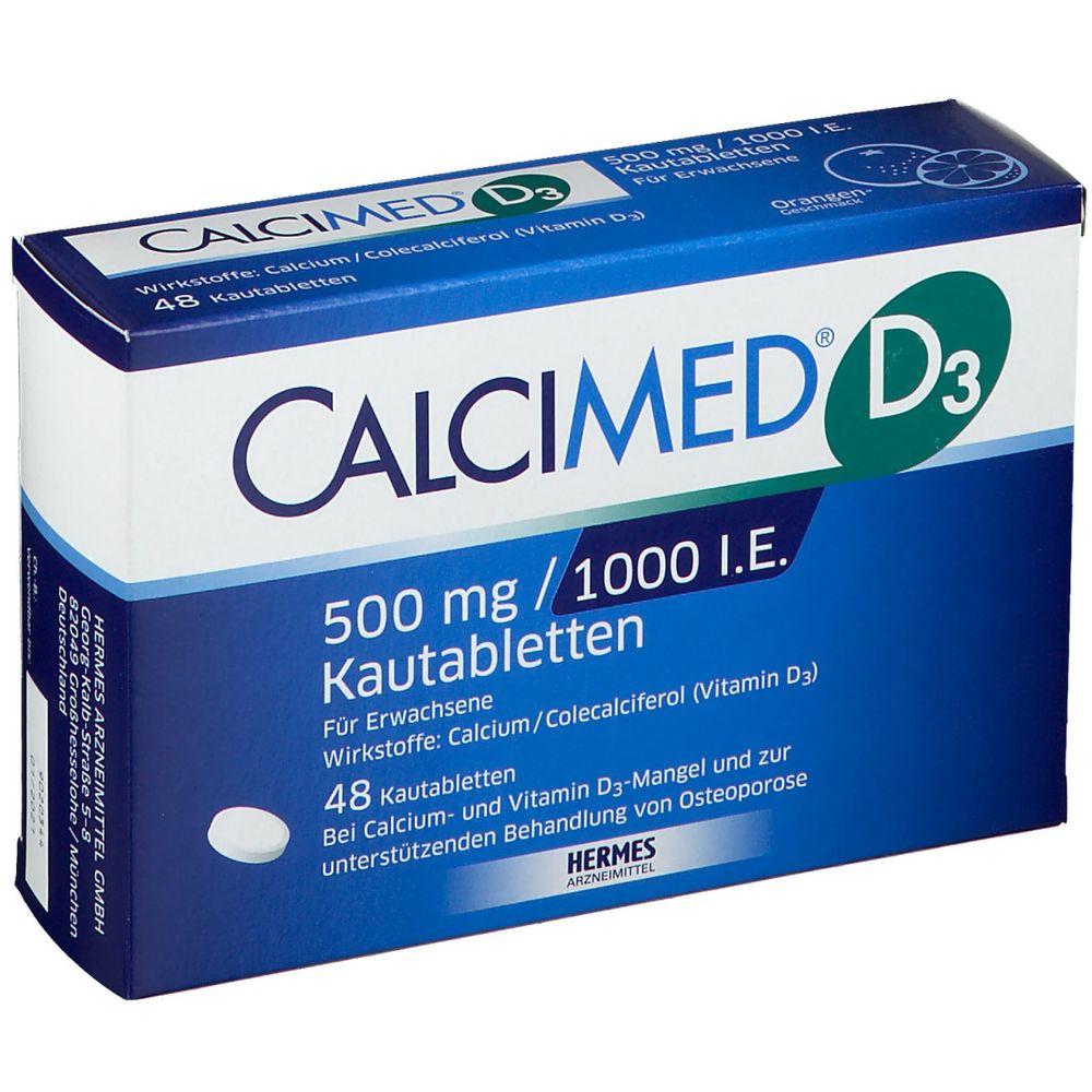 CALCIMED® D3 500mg / 1000 I.E. Kautabletten 48 St - shop-apotheke.com