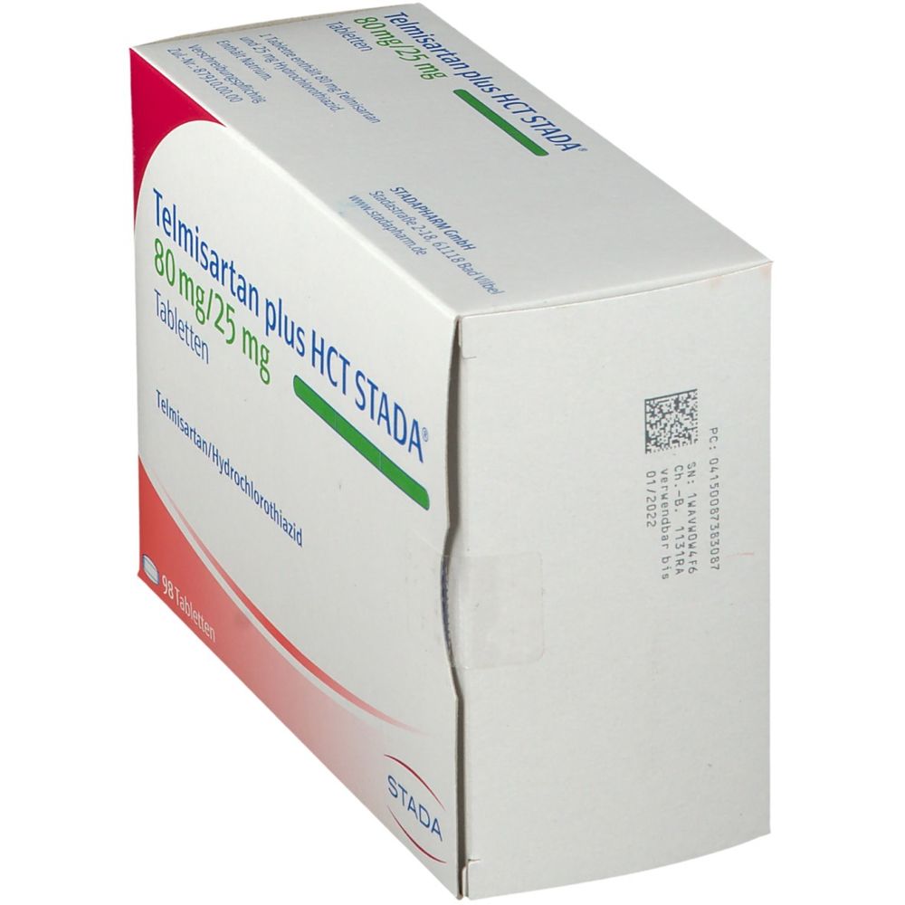 Telmisartan plus HCT STADA® 80 mg/25 mg 98 St - shop-apotheke.com