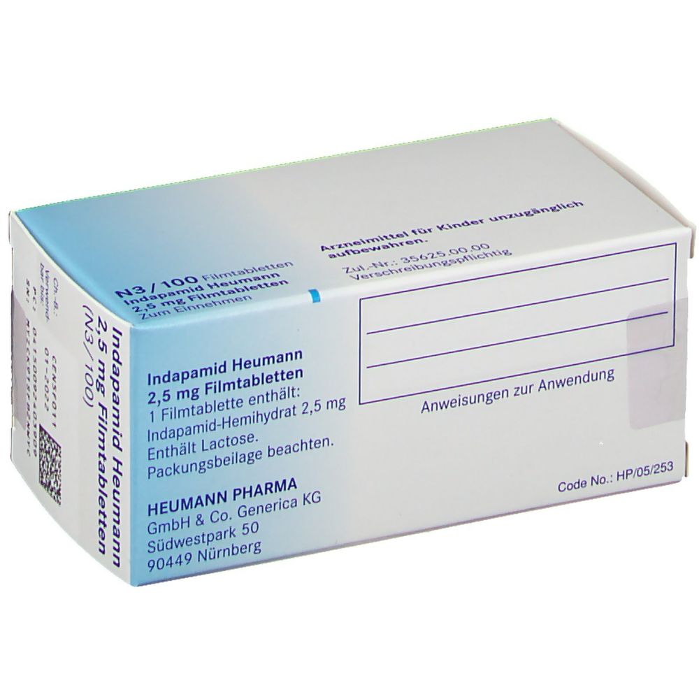Indapamid Heumann 2,5 mg 100 St - shop-apotheke.com