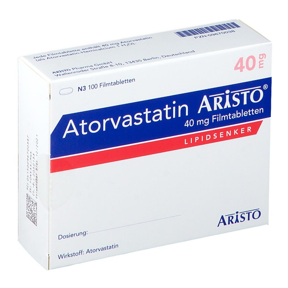 Atorvastatin Aristo® 40 mg 100 St - shop-apotheke.com