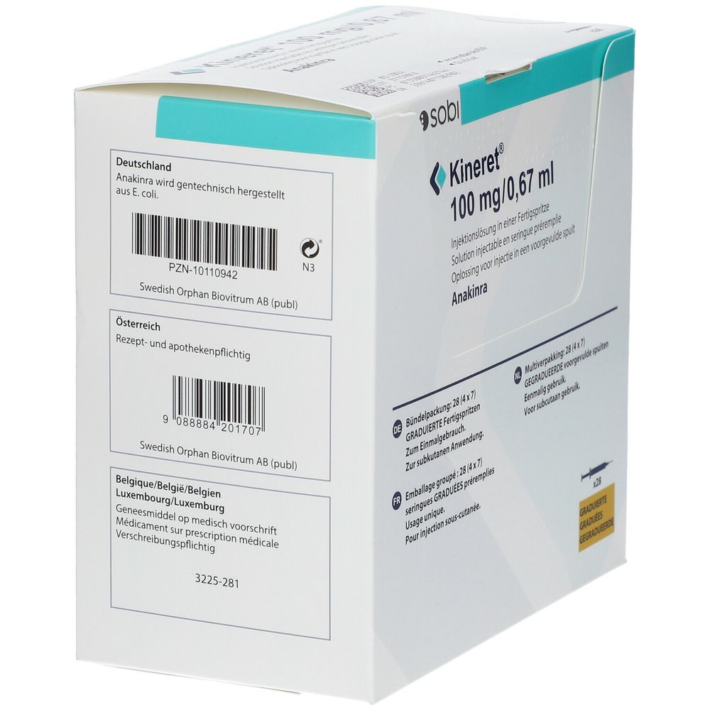 Kineret® 100 mg/0,67 ml 28 St - shop-apotheke.com