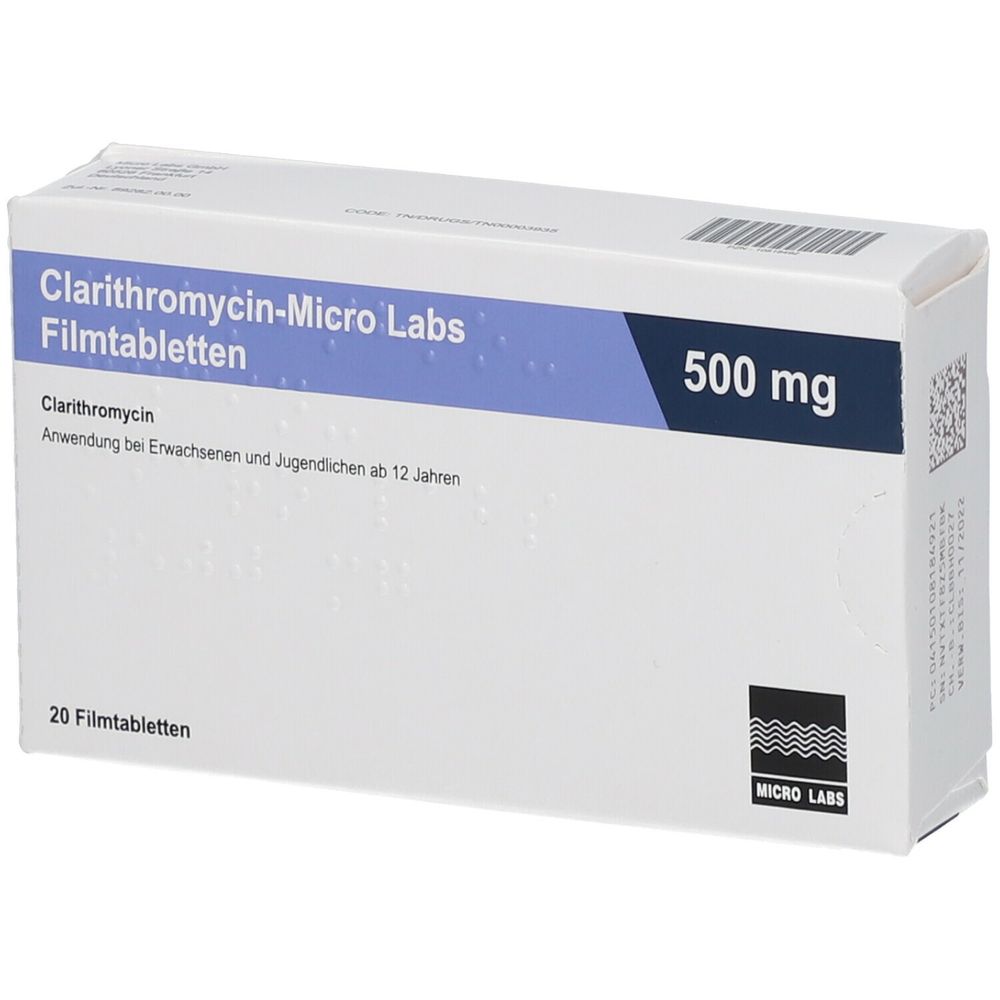 Clarithromycin Micro Labs 500 mg 20 St - shop-apotheke.com
