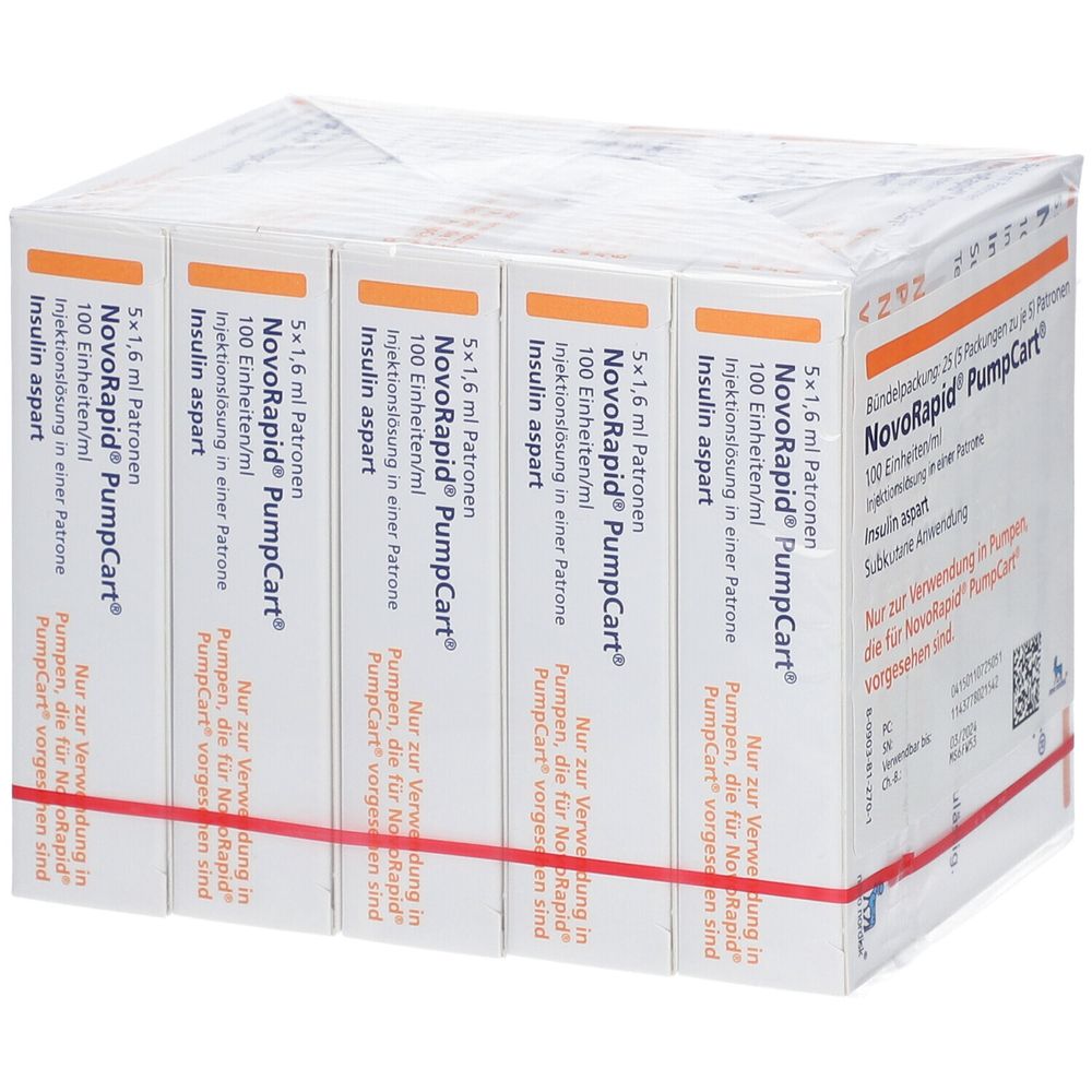 NovoRapid® PumpCart® 100 Einheiten/ml 5x5x1,6 ml - shop-apotheke.com