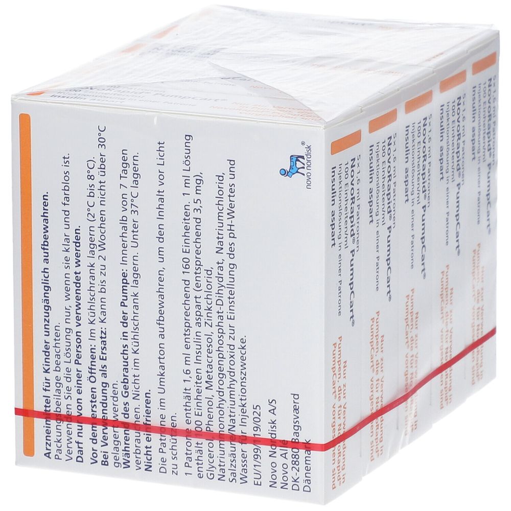 NovoRapid® PumpCart® 100 Einheiten/ml 5x5x1,6 ml - shop-apotheke.com
