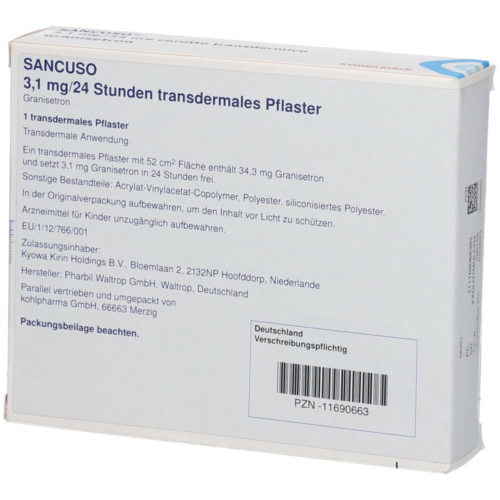 SANCUSO 3,1 mg/24 Stunden transdermale Pflaster 1 St - shop-apotheke.com