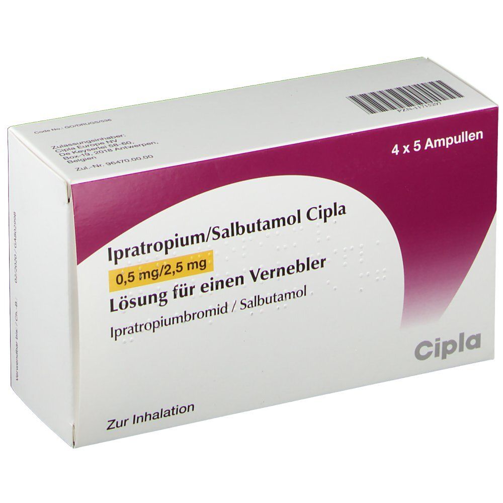 Ipratropium/Salbutamol Cipla 0,5 mg/2,5 mg 20 St - shop-apotheke.com