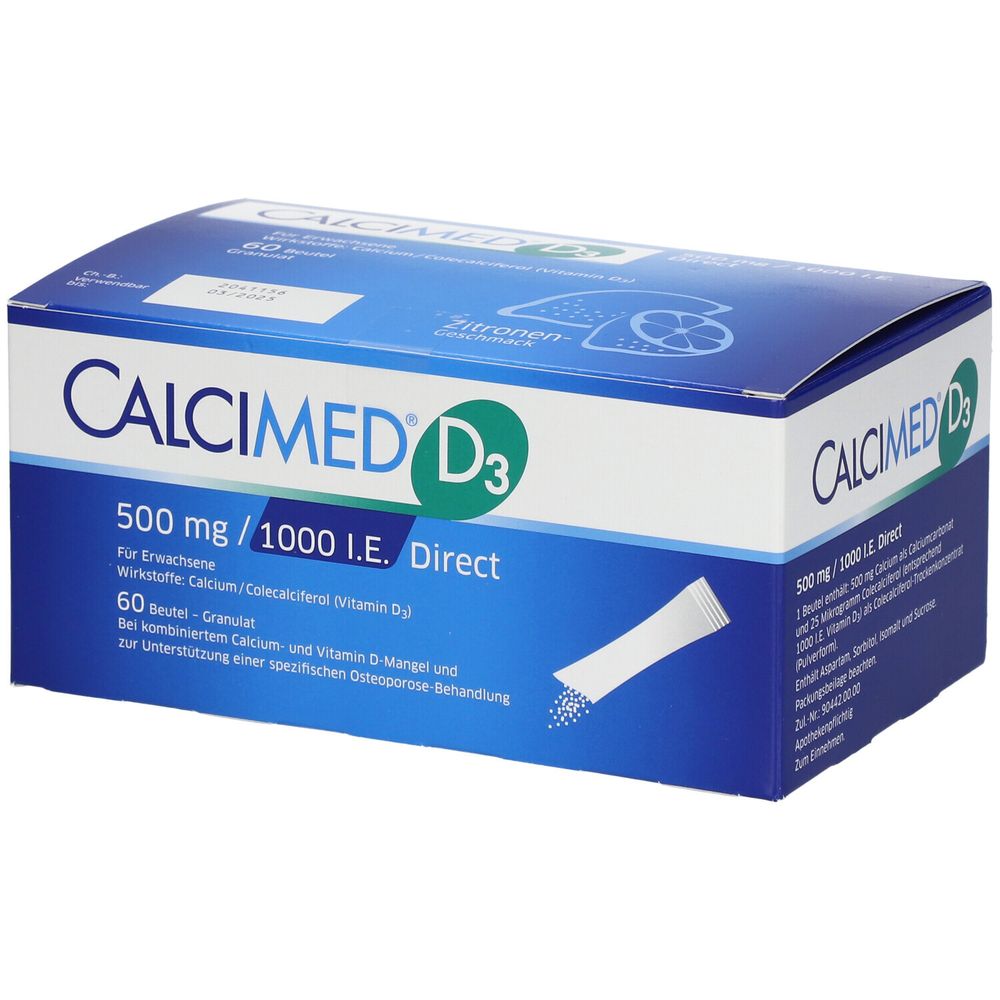 CALCIMED® D3 500 mg / 1000 I.E. Direct 60 St - shop-apotheke.com