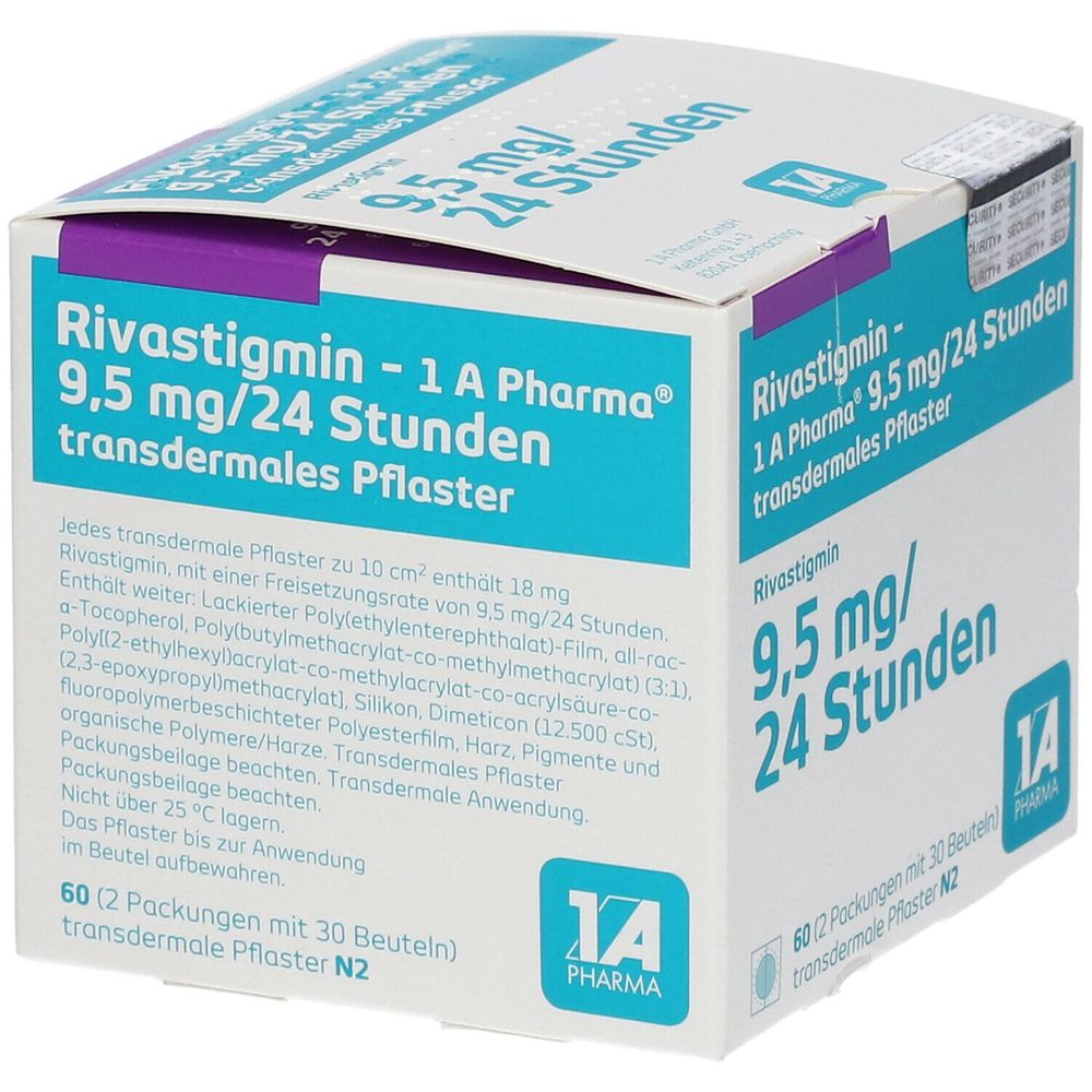Rivastigmin - 1 A Pharma® 9,5 mg/24 Stunden 60 St - shop-apotheke.com