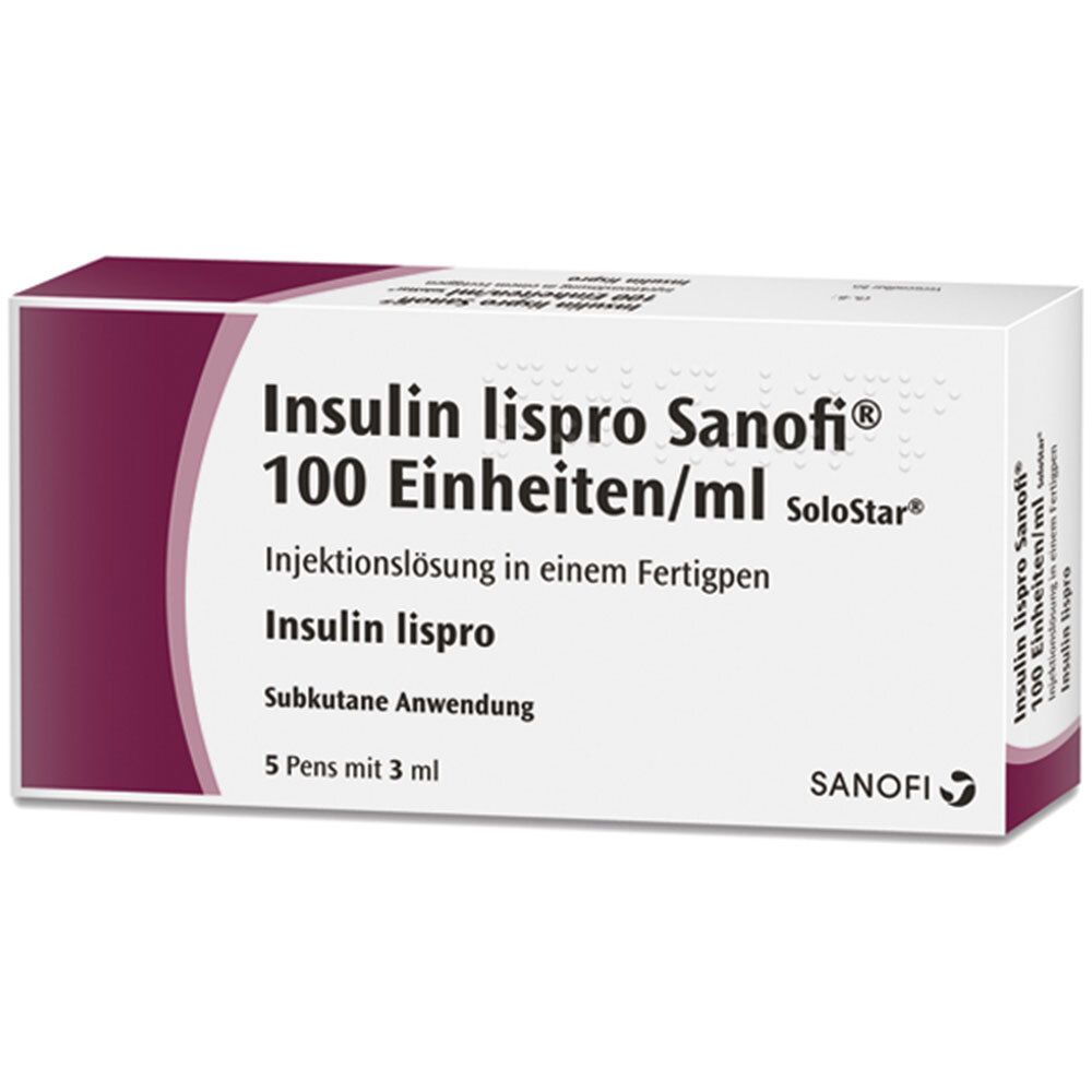 Insulin lispro Sanofi® 100 Einheiten/ml 5x3 ml - shop-apotheke.com