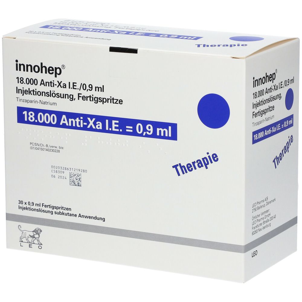 Innohep® 18.000 Anti-Xa I.E./0,9 ml 30 St - shop-apotheke.com