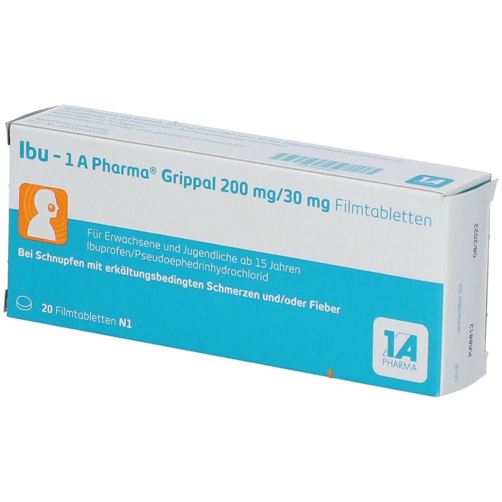 Ibu - 1 A Pharma® Grippal 200 mg/30mg 20 St - shop-apotheke.com