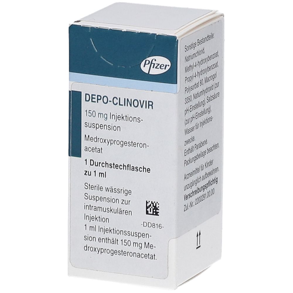 DEPO-CLINOVIR 150 mg/ml Injektionssusp.i.e.Dsfl. 1 St - shop-apotheke.com