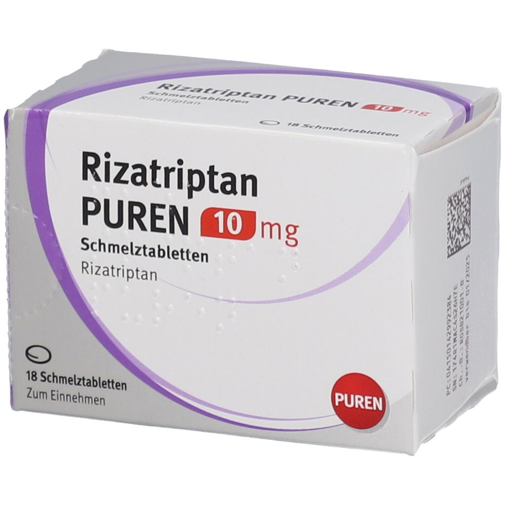RIZATRIPTAN PUREN 10 mg Schmelztabletten 18 St - shop-apotheke.com
