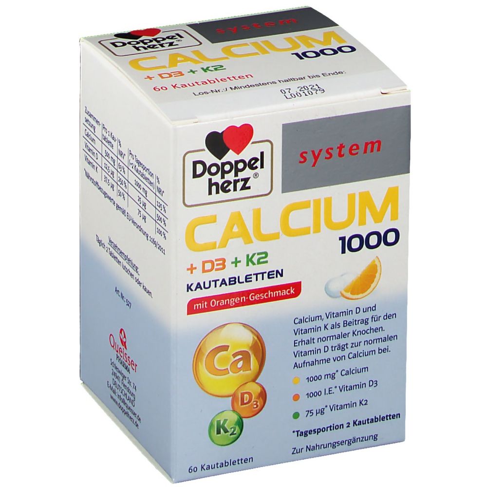 Doppelherz® Calcium 1000 D3 + K2 60 St - shop-apotheke.com