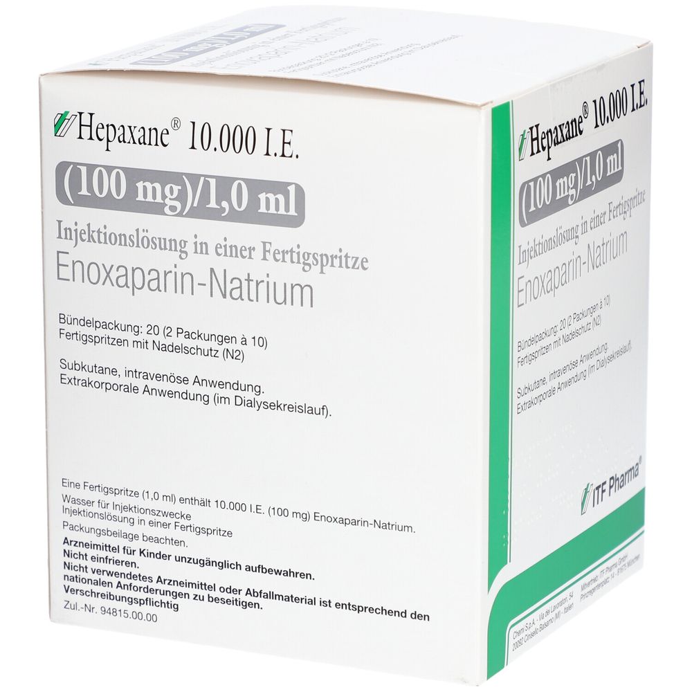 Hepaxane® 10.000 I.E. 100 mg/1,0 ml 20 St - shop-apotheke.com