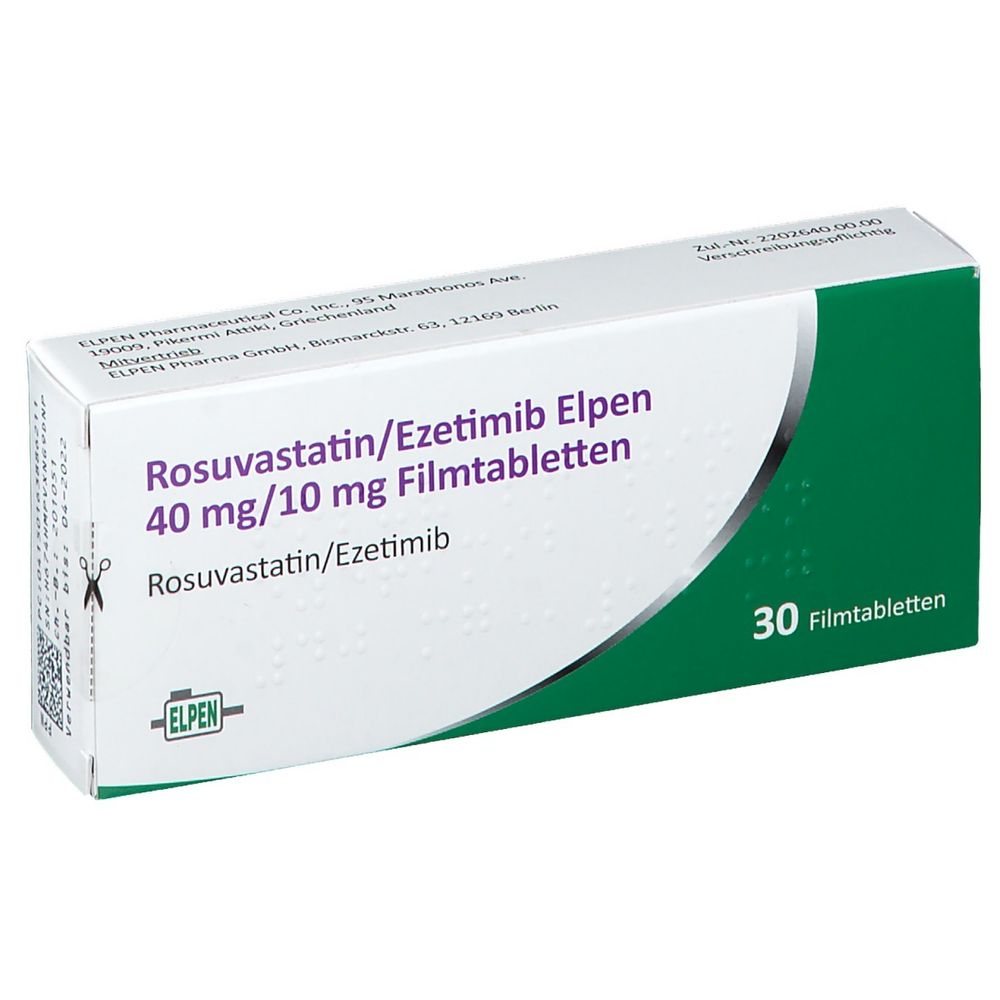 Rosuvastatin/Ezetimib Elpen 40 mg/10 mg 30 St - shop-apotheke.com