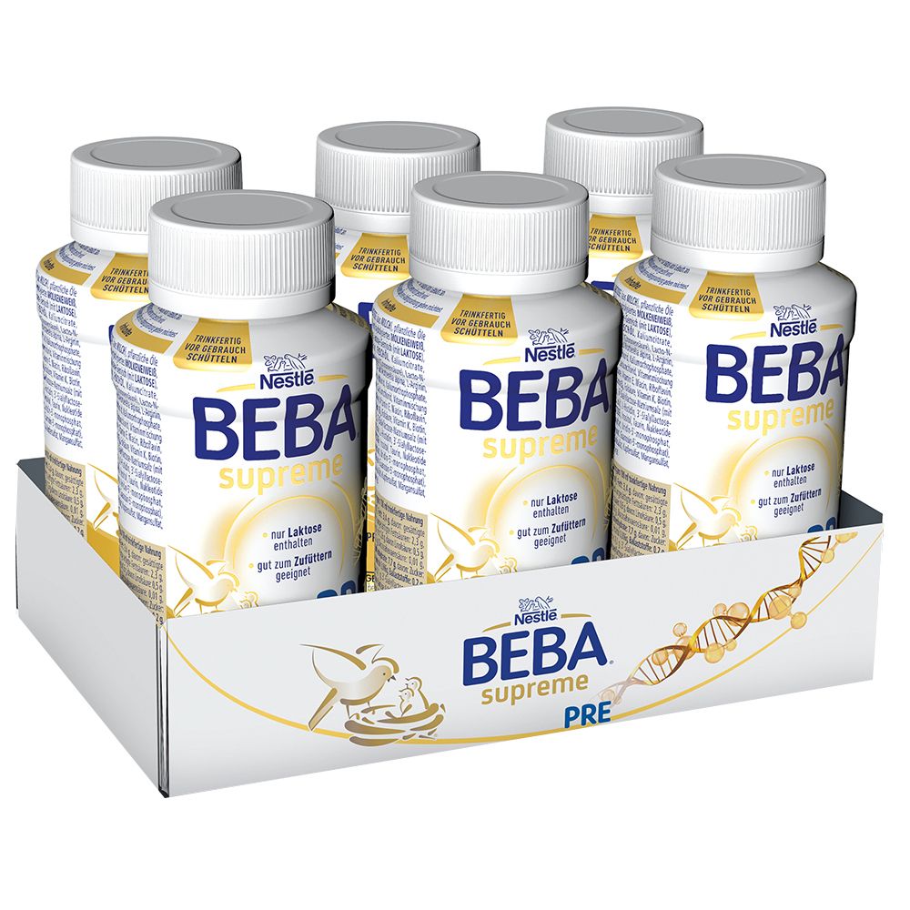 Nestlé BEBA® SUPREME Pre Anfangsmilch, Portionsflaschen 6x200 ml - shop ...