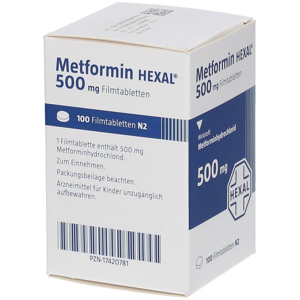 METFORMIN HEXAL 500 mg Filmtabletten Dose 100 St - shop-apotheke.com