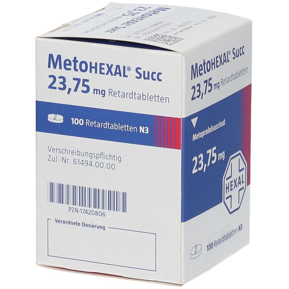 METOHEXAL Succ 23,75 mg Retardtabletten Dose 100 St - shop-apotheke.com