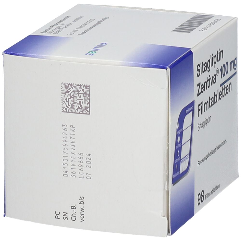 SITAGLIPTIN Zentiva 100 mg Filmtabletten 98 St - shop-apotheke.com