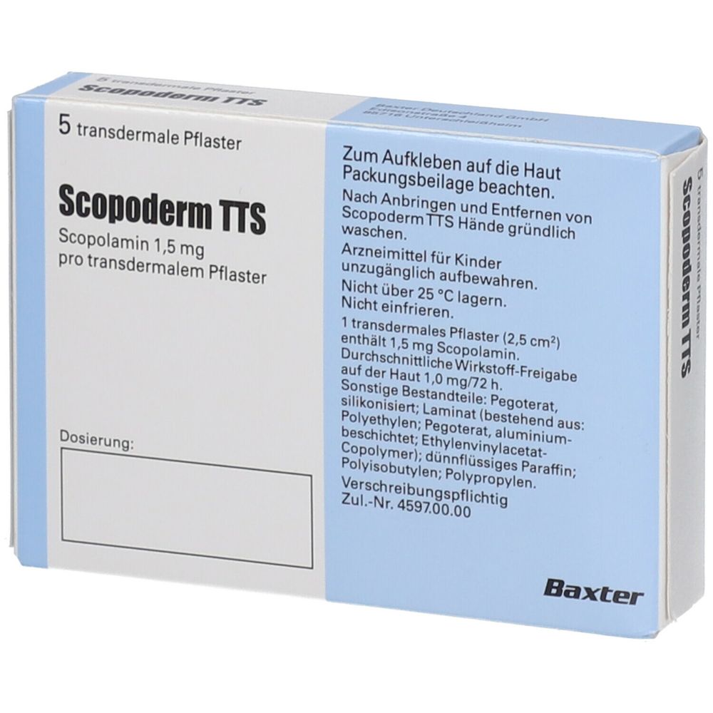 SCOPODERM TTS transdermale Pflaster 5 St - shop-apotheke.com
