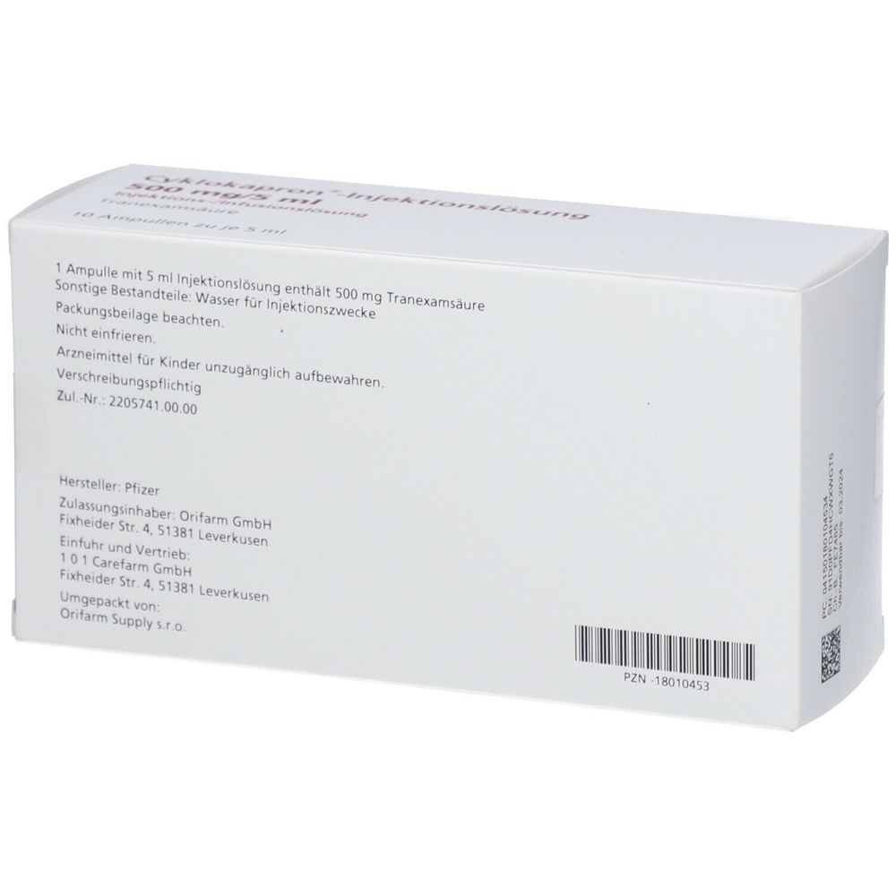 CYKLOKAPRON-Injektionslösung 500 mg 10x5 ml - shop-apotheke.com