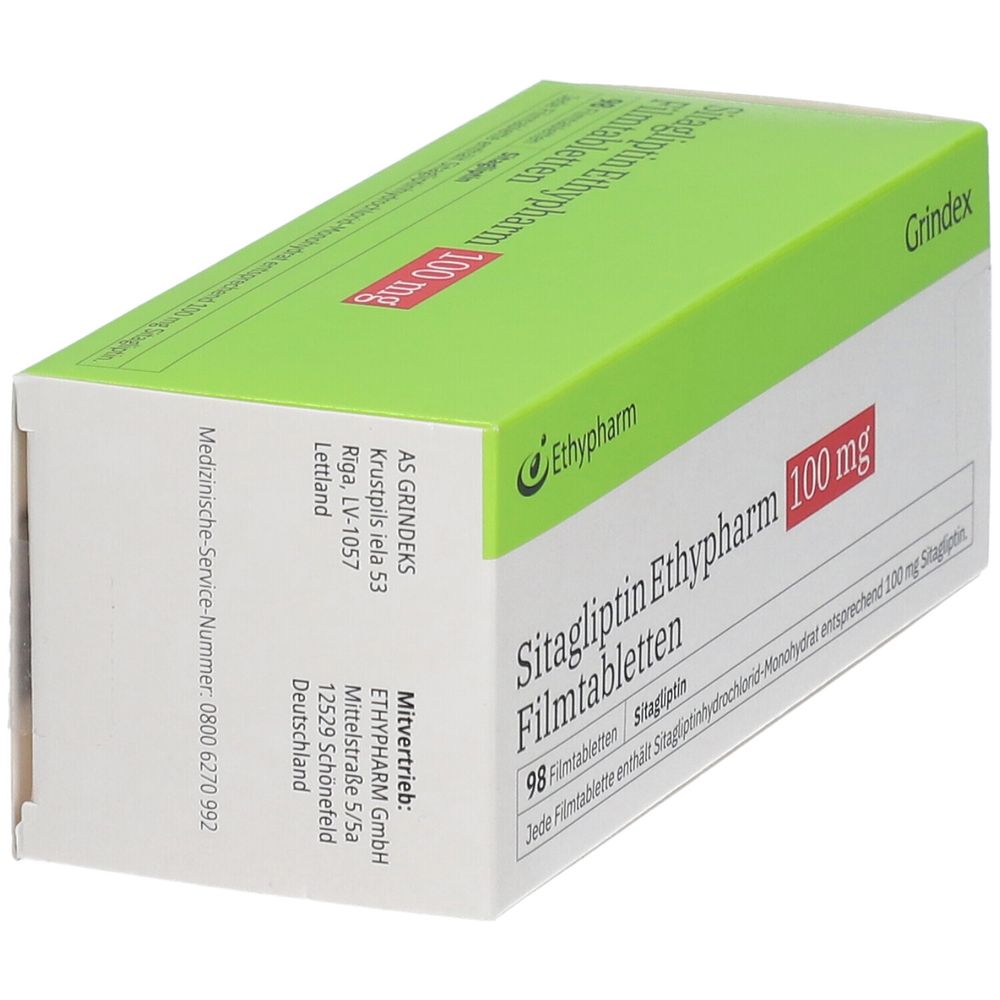 SITAGLIPTIN Ethypharm 100 mg Filmtabletten 98 St - shop-apotheke.com