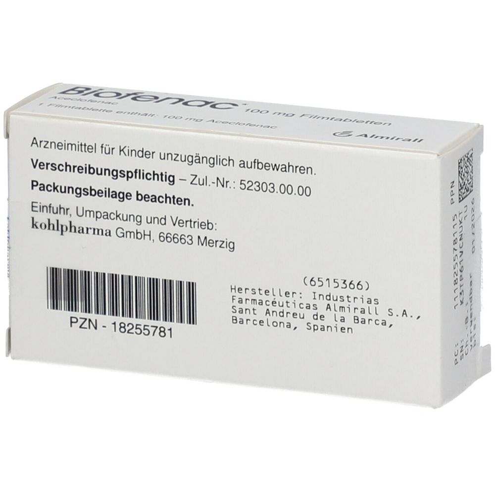 BIOFENAC 100 mg Filmtabletten 50 St - shop-apotheke.com